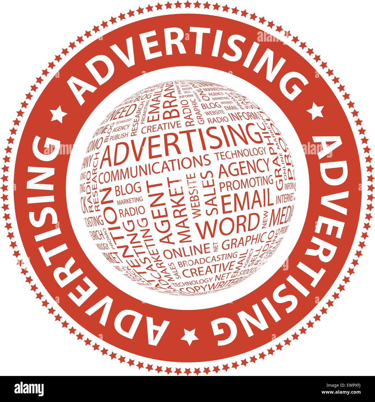 Advertising Word Cloud Concept Illustration Wordcloud Collage Stock
