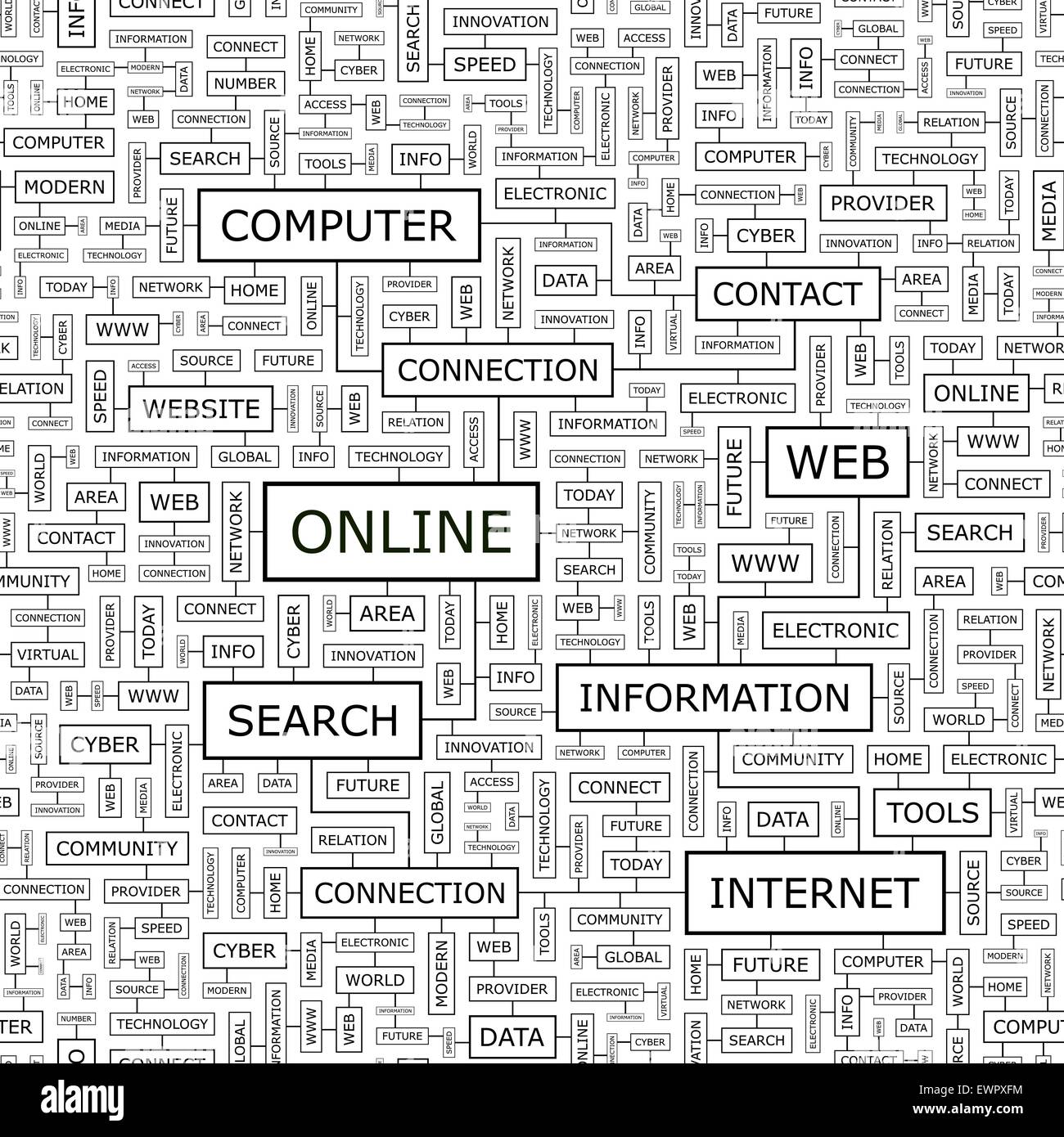 ONLINE. Seamless pattern. Word cloud illustration Stock Vector Image ...