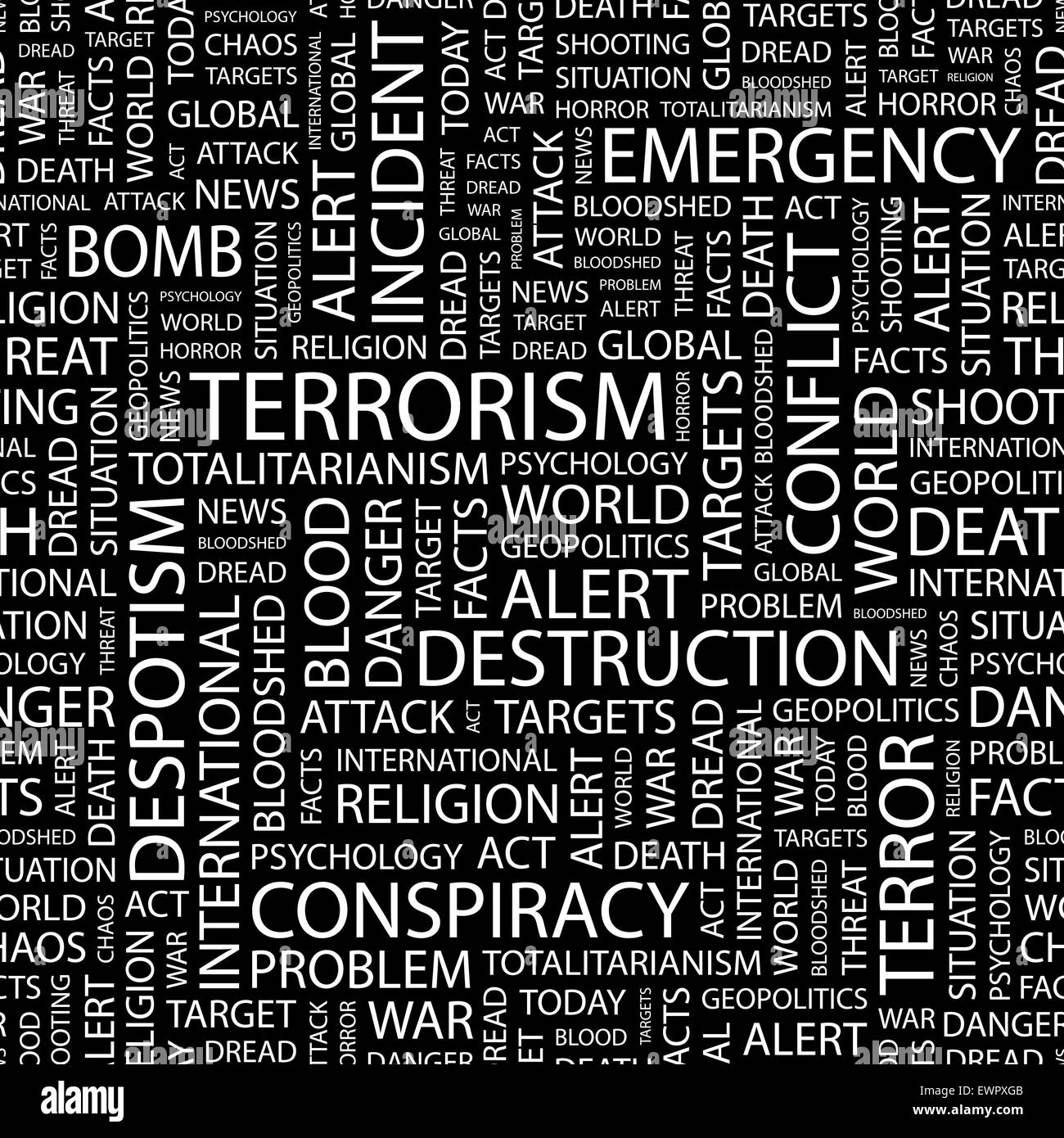 TERRORISM. Seamless pattern. Word cloud illustration Stock Vector Image ...