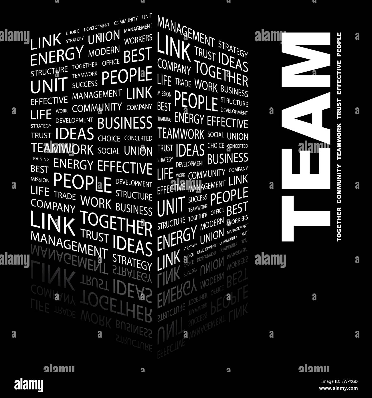 TEAM. Concept illustration. Graphic tag collection. Wordcloud collage ...