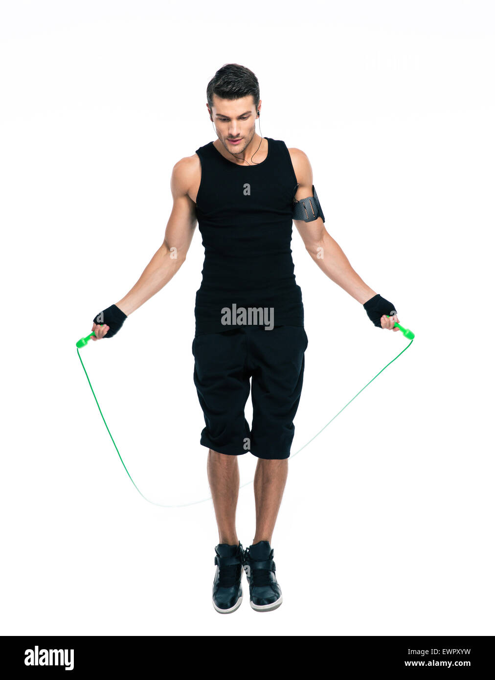 Man jumping rope not woman hi-res stock photography and images - Alamy