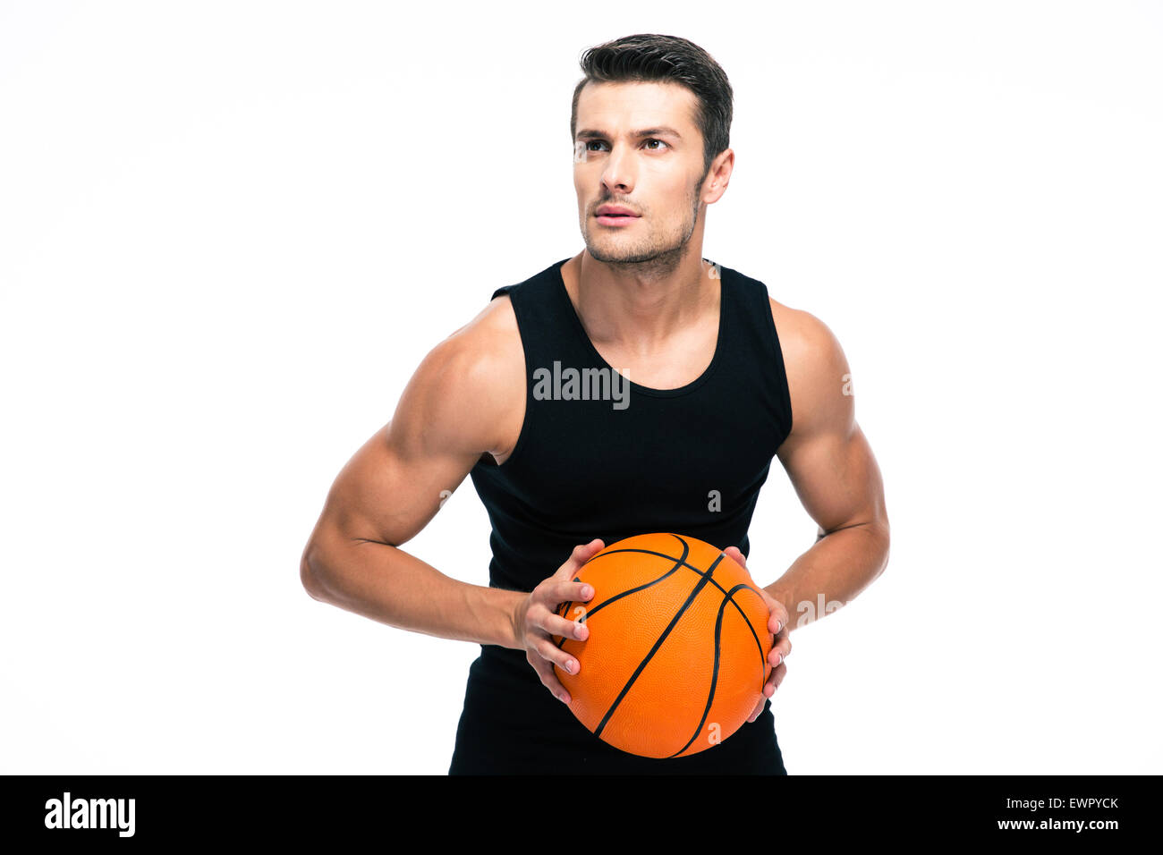 Handsome man holding basketball hi-res stock photography and images - Alamy