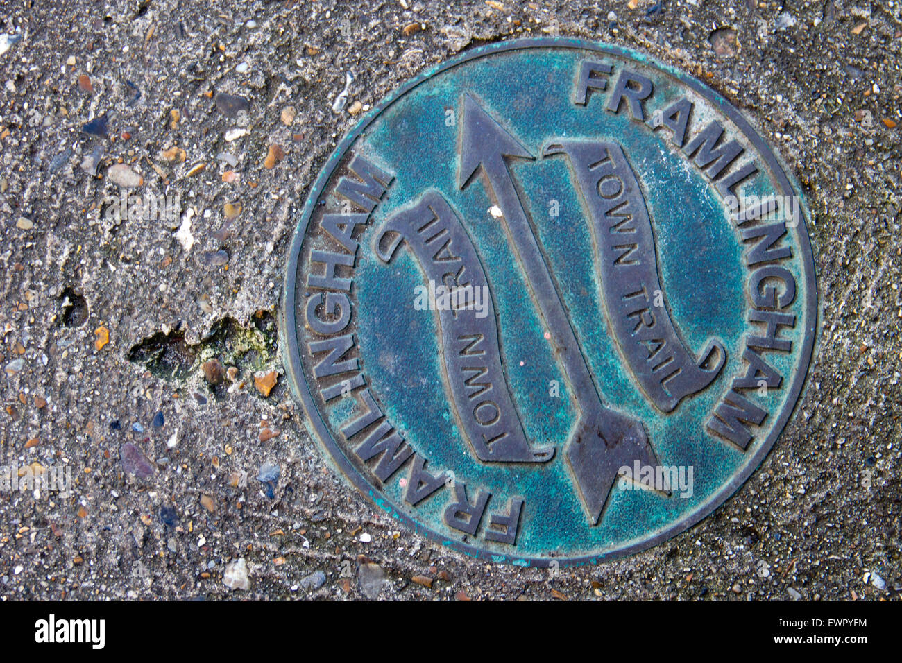 Framlingham town trail marker Stock Photo - Alamy