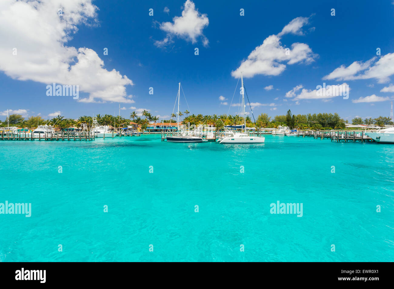 Amazing image of two sailing boats near the dock Stock Photo - Alamy