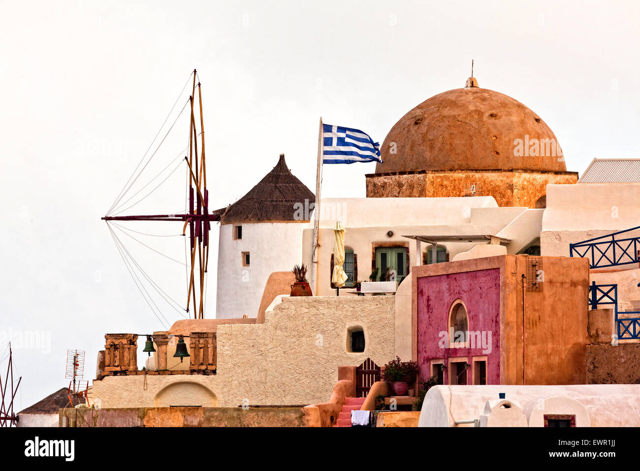 view of oia town in santorini greece Stock Photo - Alamy