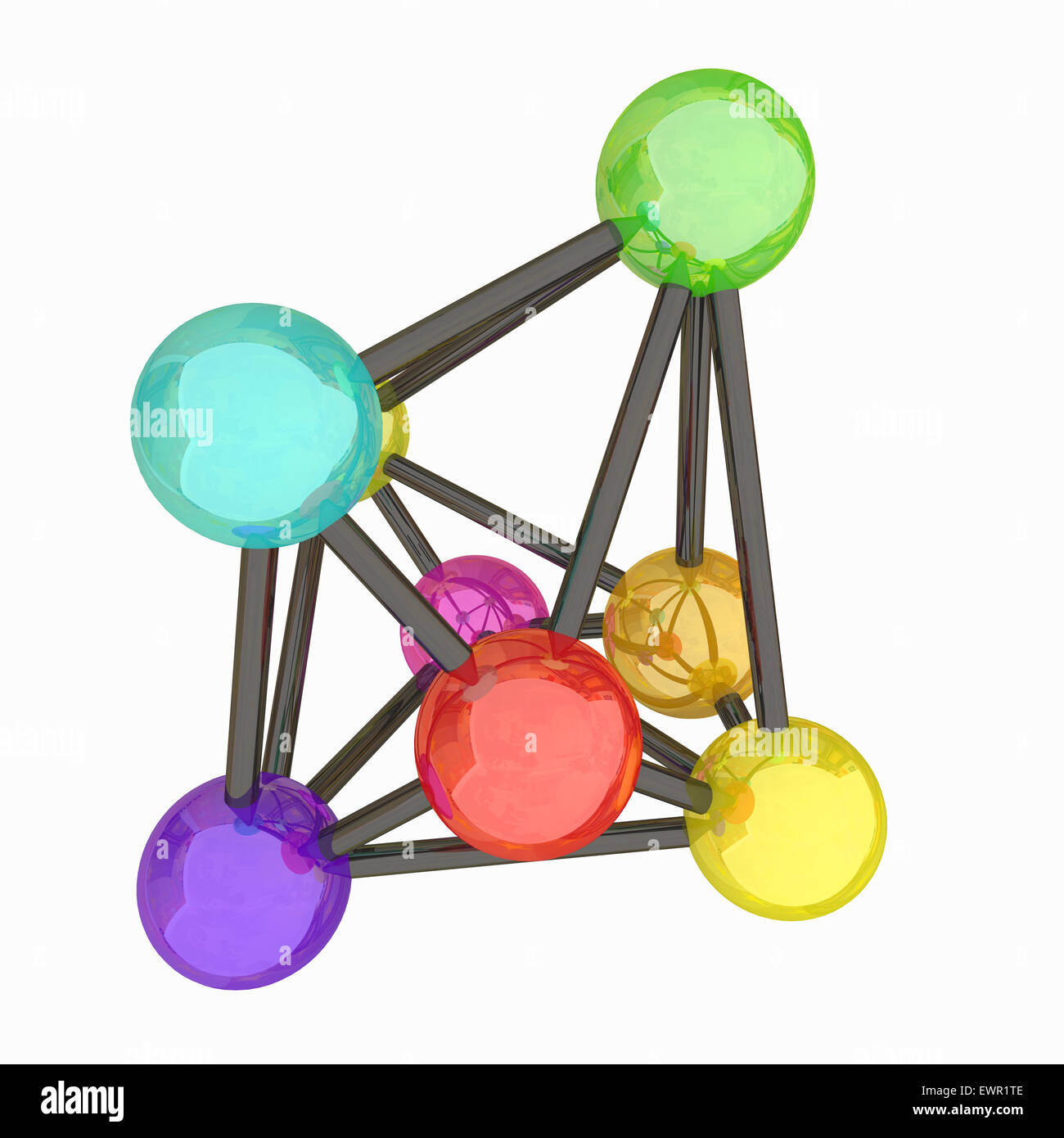 3d rendering of some balls with a money reflection Stock Photo - Alamy