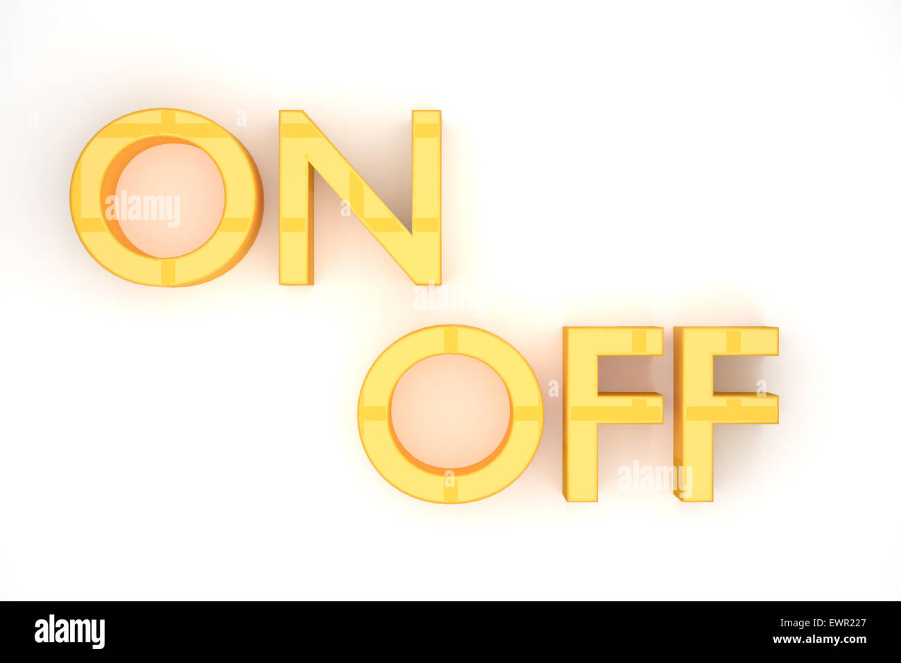 3d rendering of on off words on a white background Stock Photo - Alamy