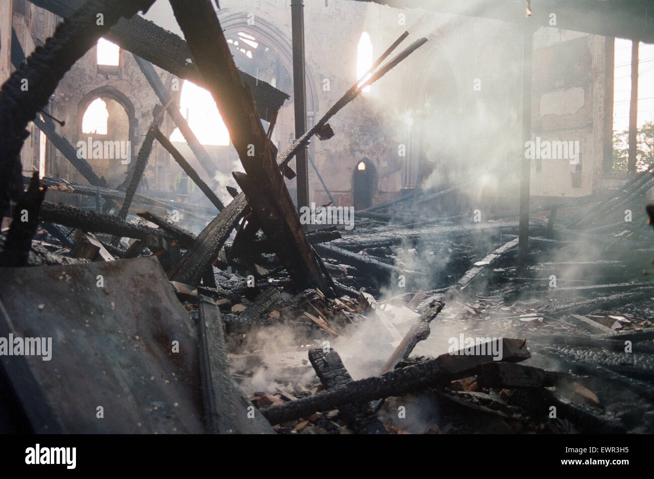 Fire at Holy Trinity Church, an Anglican church, located in Trinity ...