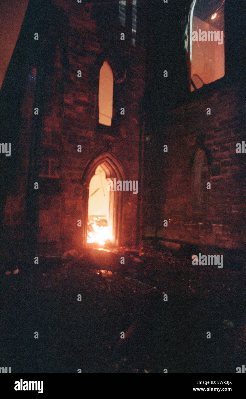 Fire at Holy Trinity Church, an Anglican church, located in Trinity ...