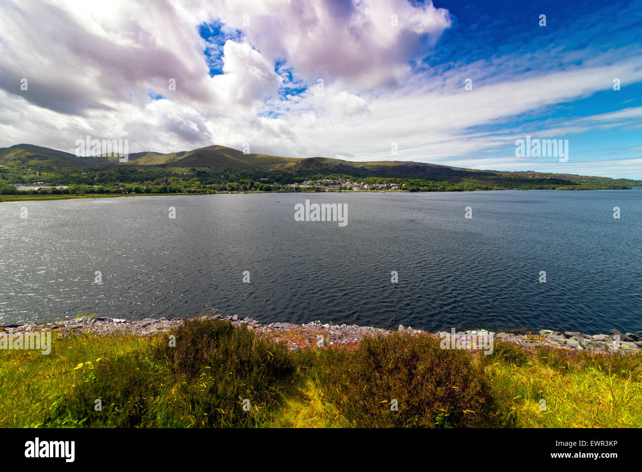 Llanberis Slate Museum North Wales Uk & Lake Stock Photo - Alamy