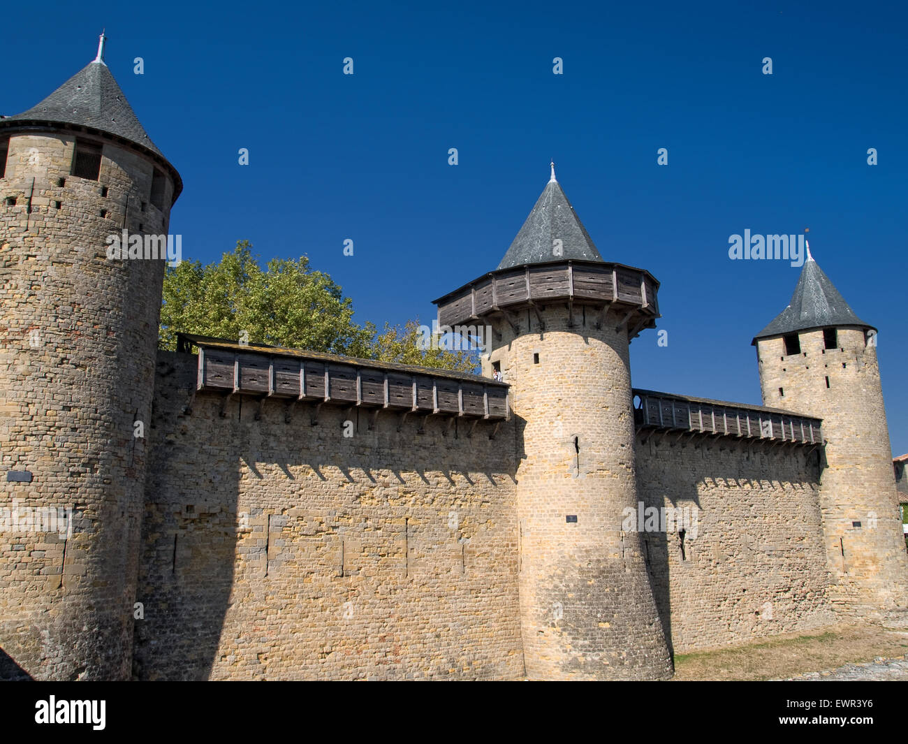 View of the Tower of the Ducal Palace in Comtal Castle. A medieval ...