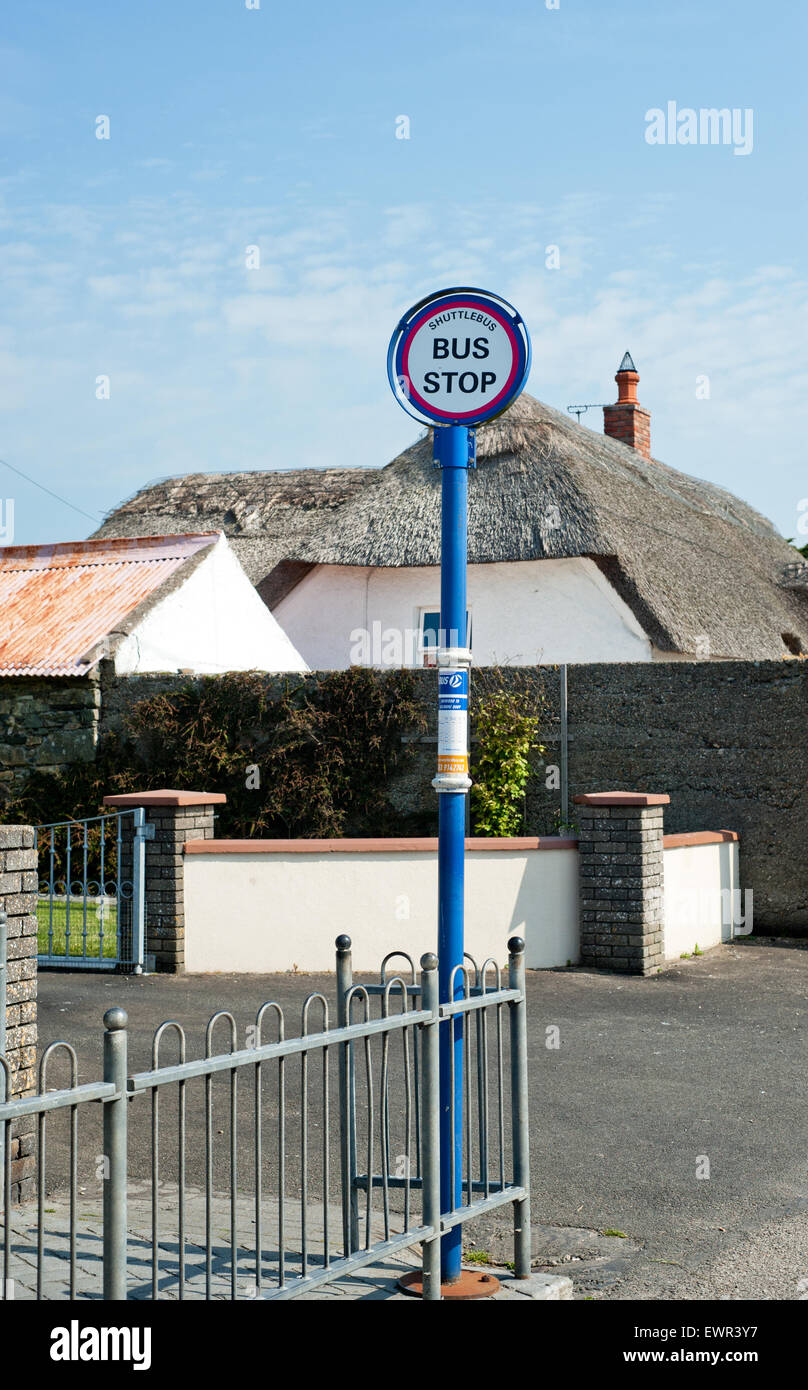 Kilmore Quay village, Ireland, Bus stop sign Stock Photo - Alamy