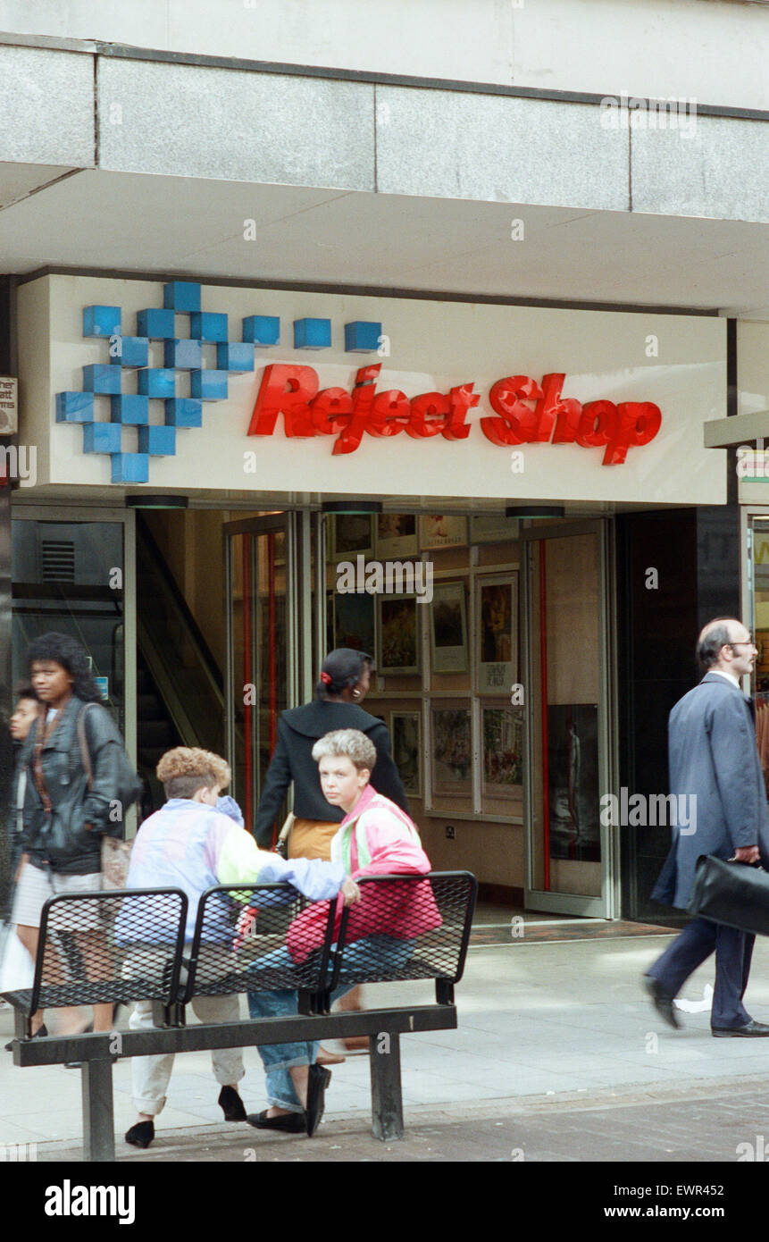The Reject shop in the High Street, Birmingham. 7th June 1990 Stock ...