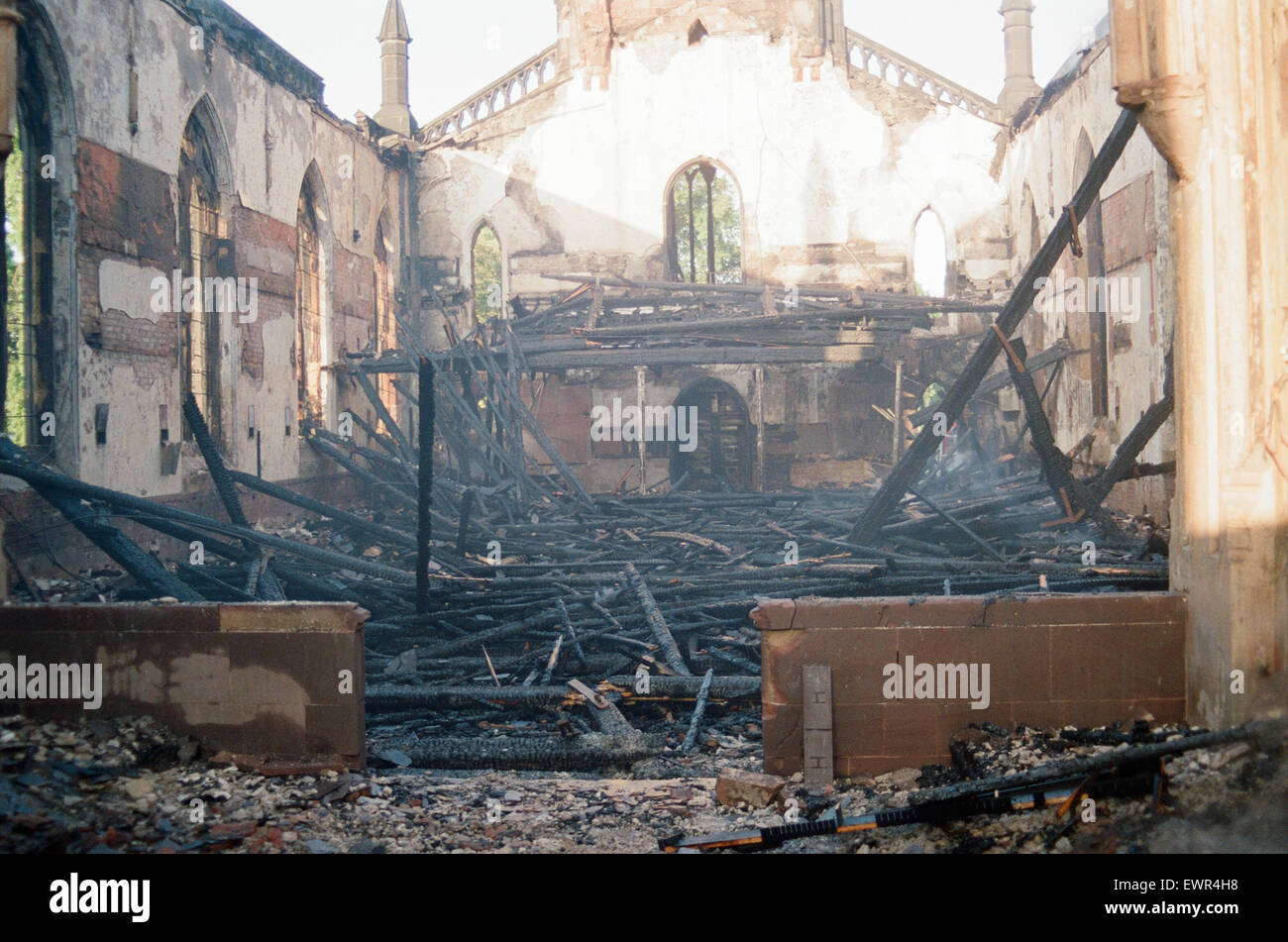 Fire at Holy Trinity Church, an Anglican church, located in Trinity ...