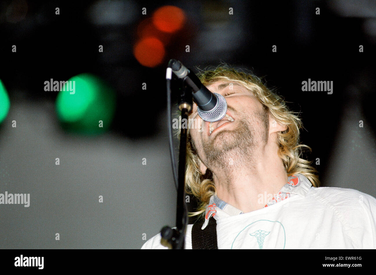 Kurt Cobain, lead singer of Seattle-based grunge rock group Nirvana, on ...