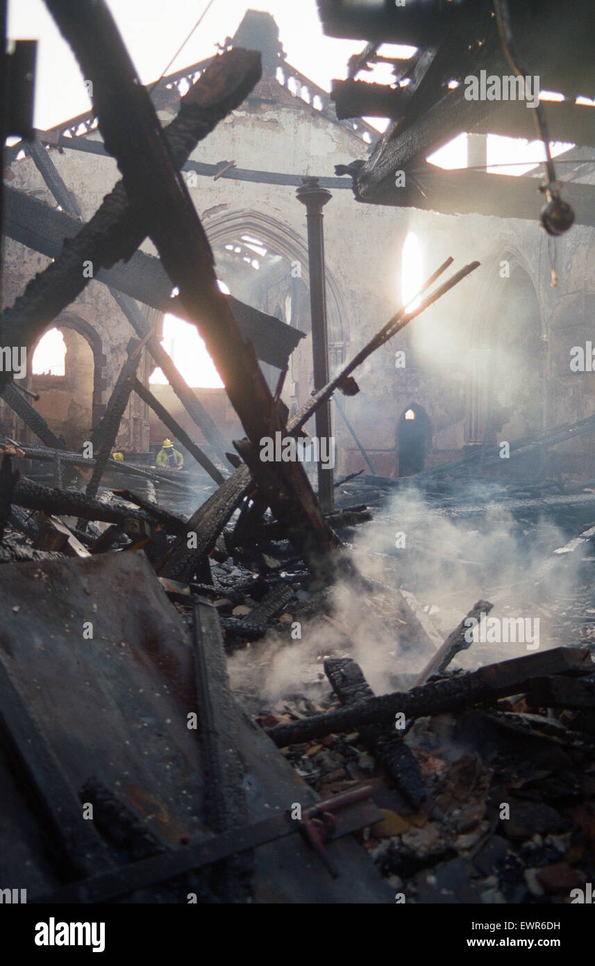 Fire at Holy Trinity Church, an Anglican church, located in Trinity ...