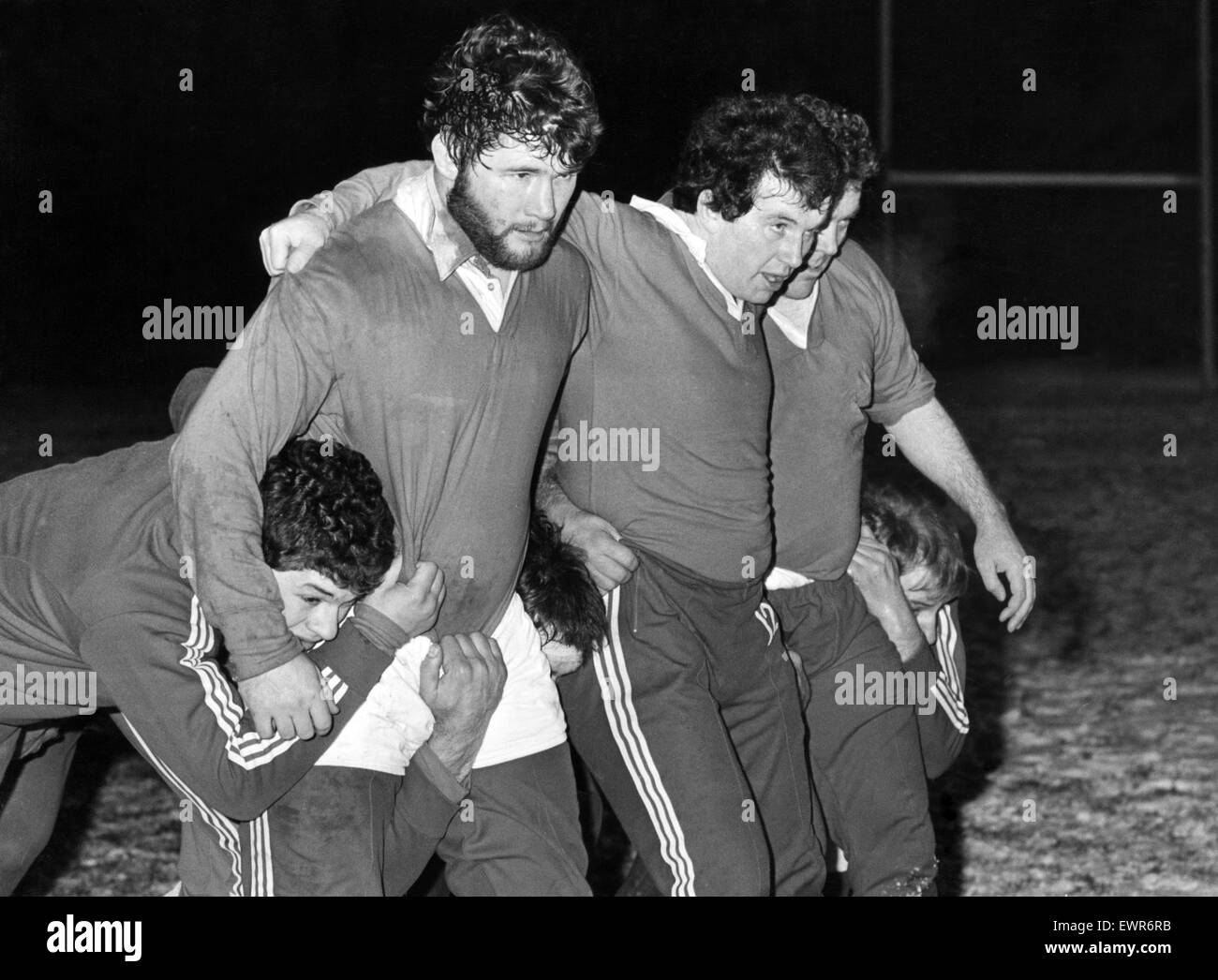 The Welsh pack ready for action. Front row men (left to right) Ian ...