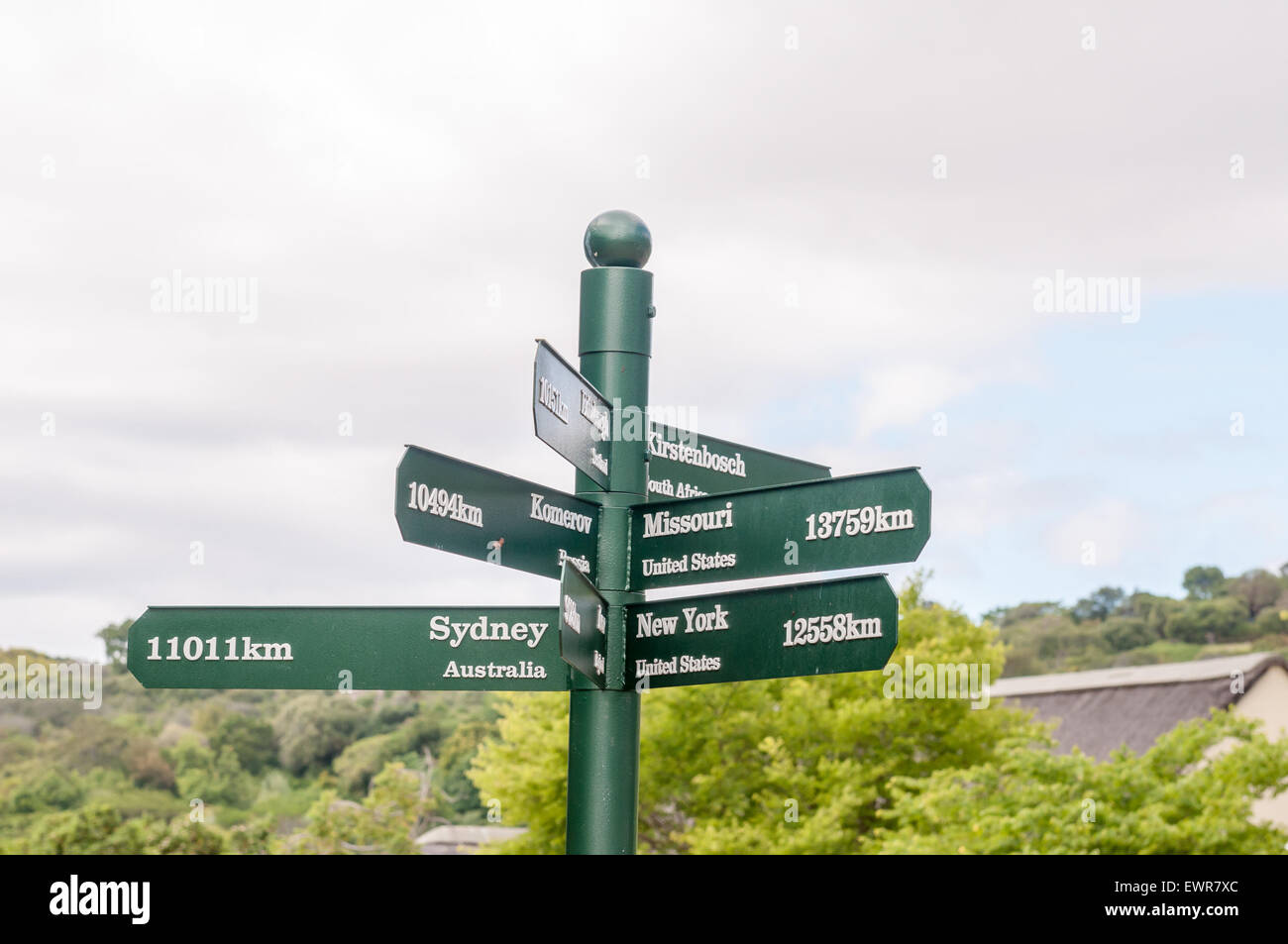 Sign post at the Kirstenbosch National Botanical Gardens in Cape Town ...