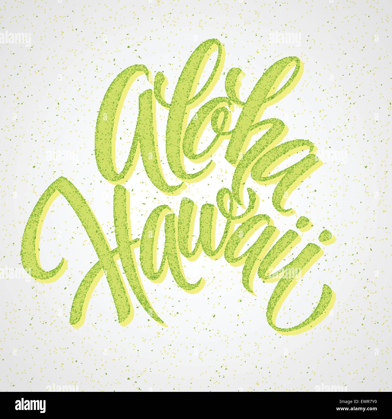 Aloha Hawaiian handmade lettering. Vintage textured hand crafted ink ...