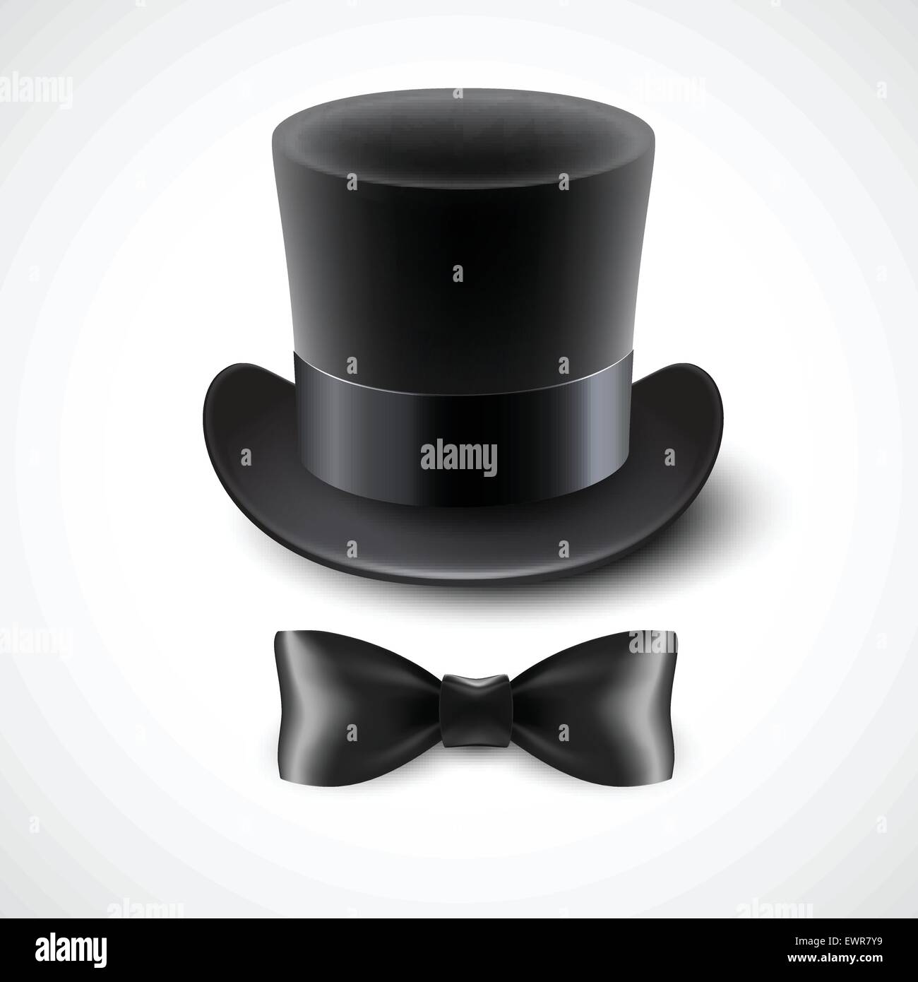 Vintage top hat and a bow tie. Vector illustration Stock Vector Image ...
