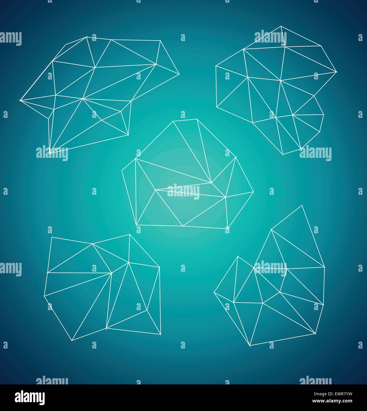 Geometric abstract low-poly shape. Blue background. Vector illustration ...