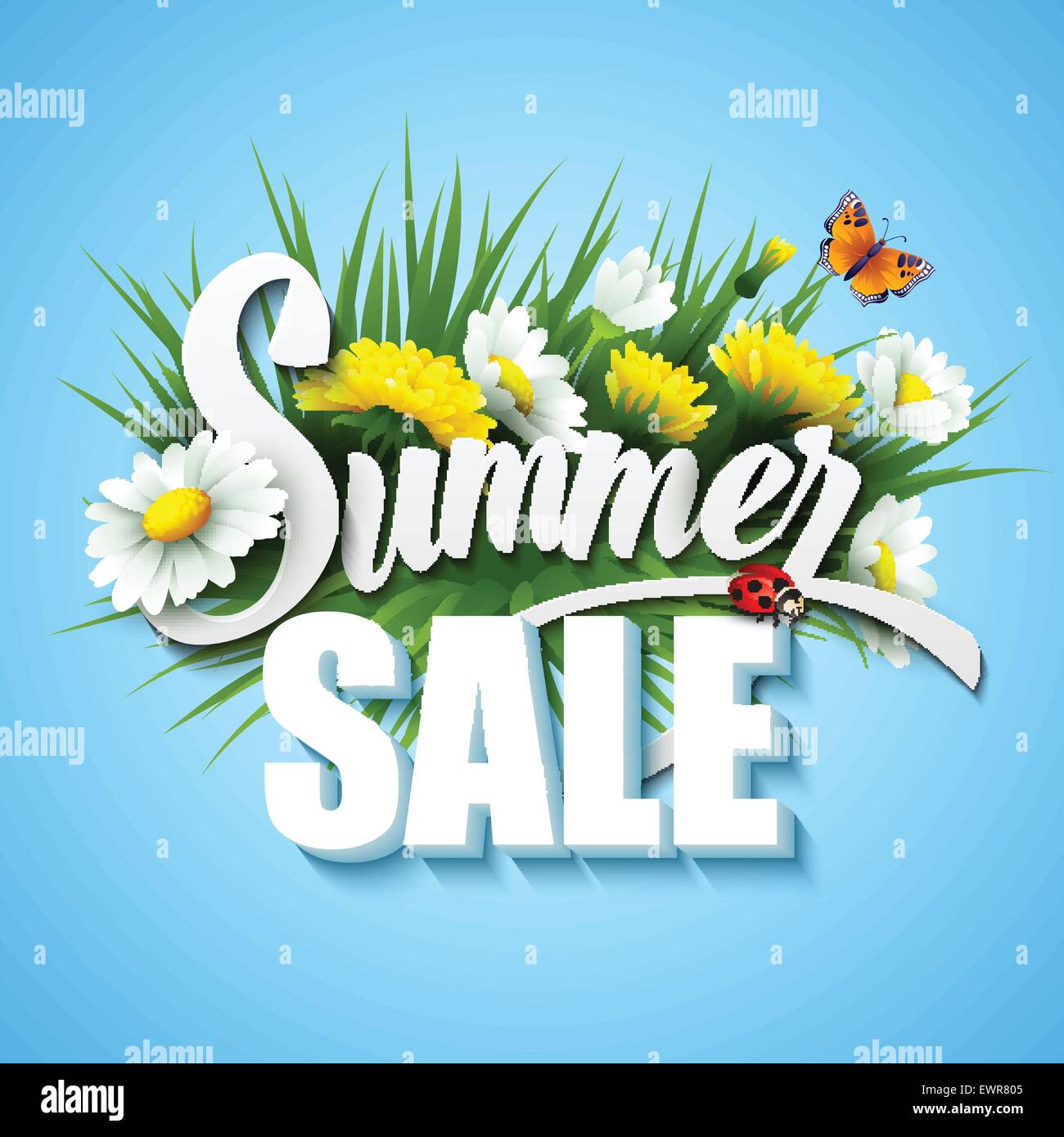 Summer And Spring Sale Template Vector Illustration Stock Vector Image ...