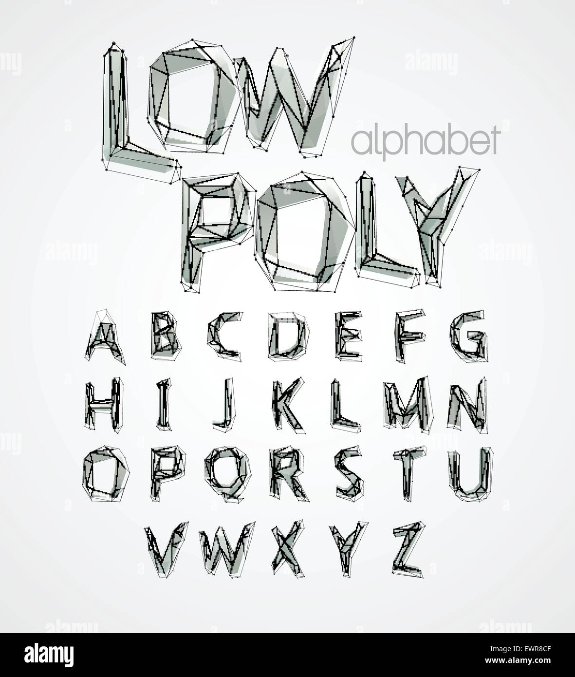 low poly alphabet font. Vector illustration Stock Vector Image & Art ...