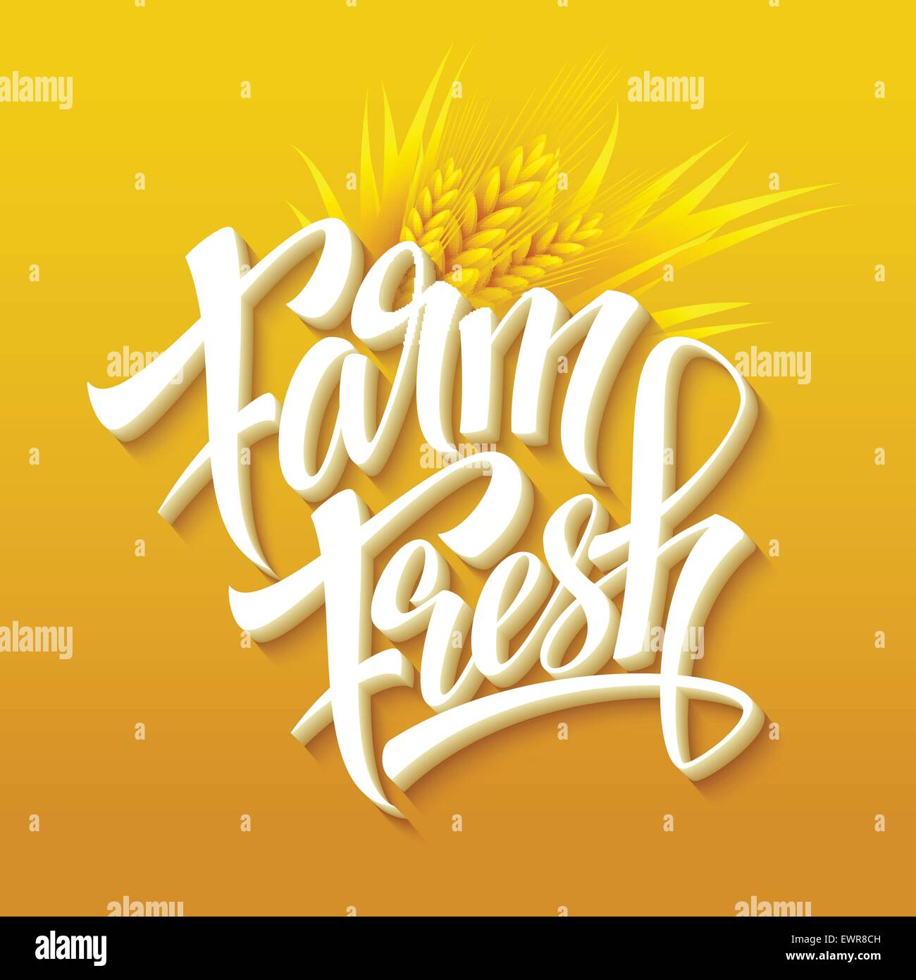 Farm Fresh, calligraphic inscription. Vector illustration Stock Vector ...