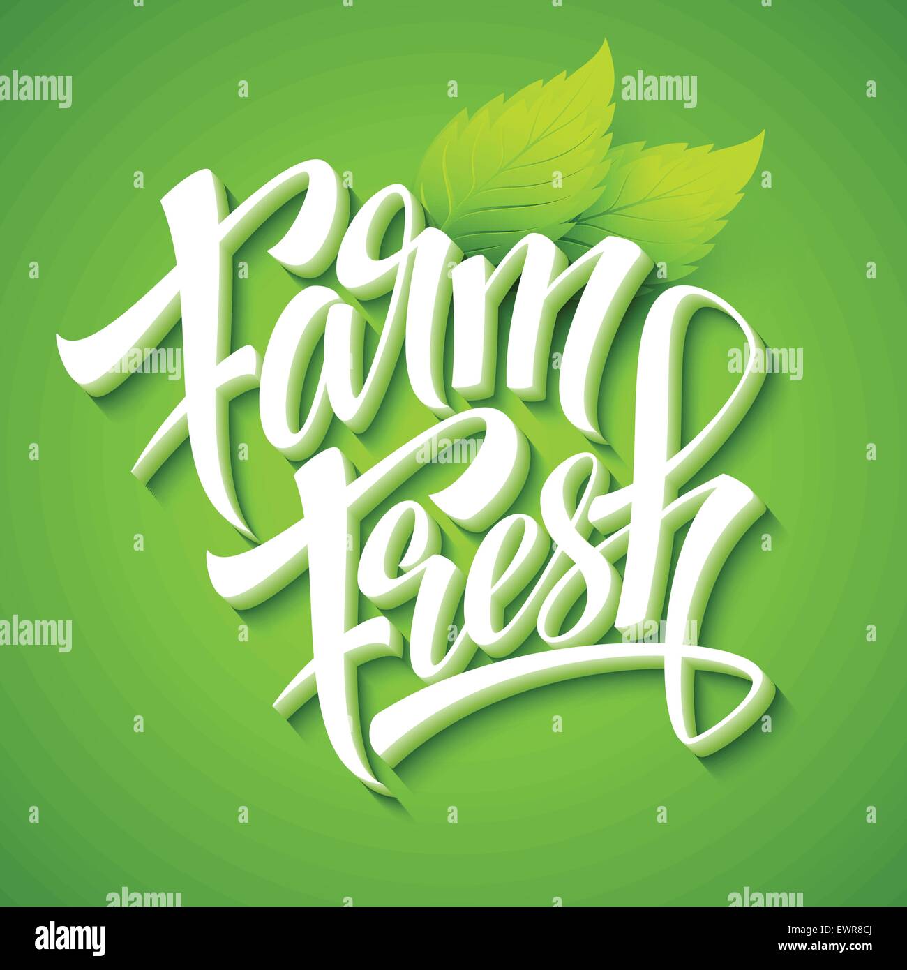 Farm Fresh, calligraphic inscription. Vector illustration Stock Vector ...