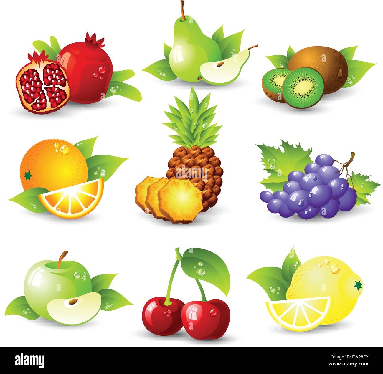 Fruit icon set. Vector Illustration Stock Vector Image & Art - Alamy