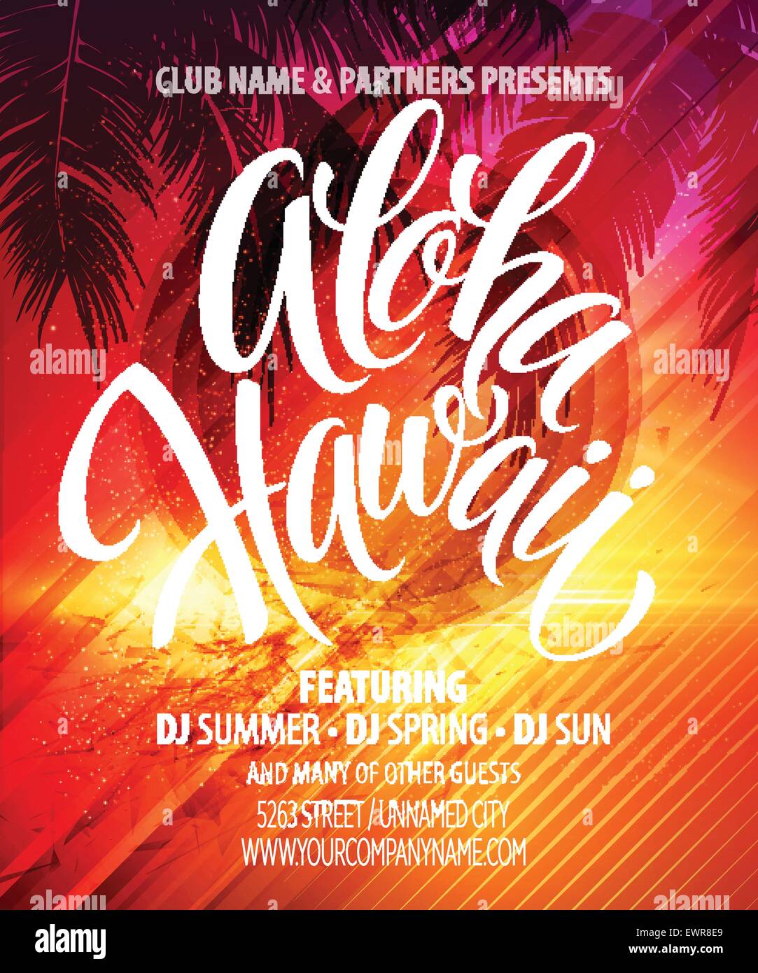 Hawaiian party poster hi-res stock photography and images - Alamy