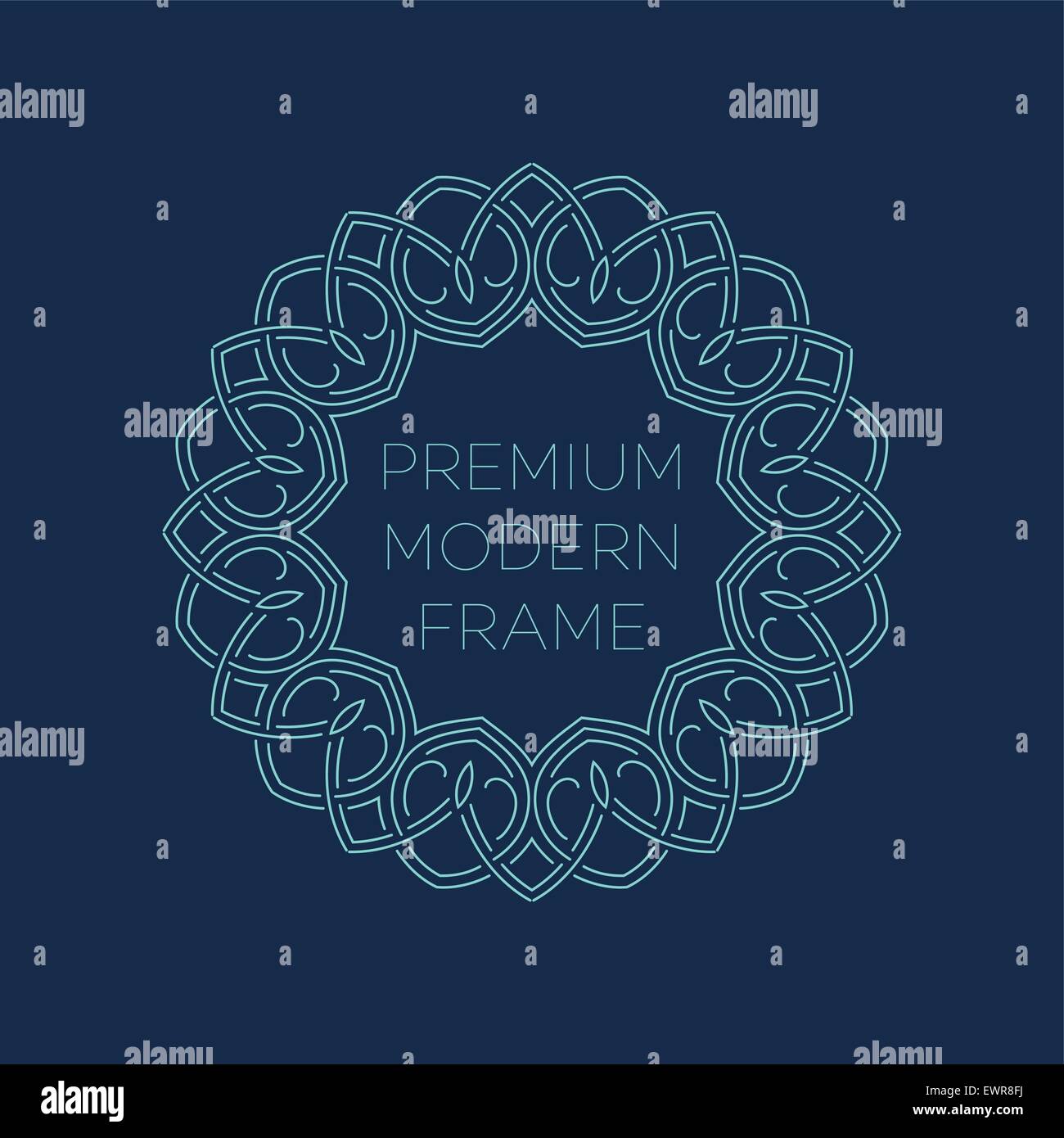 Vector geometric frame in mono line style. Monogram design element ...