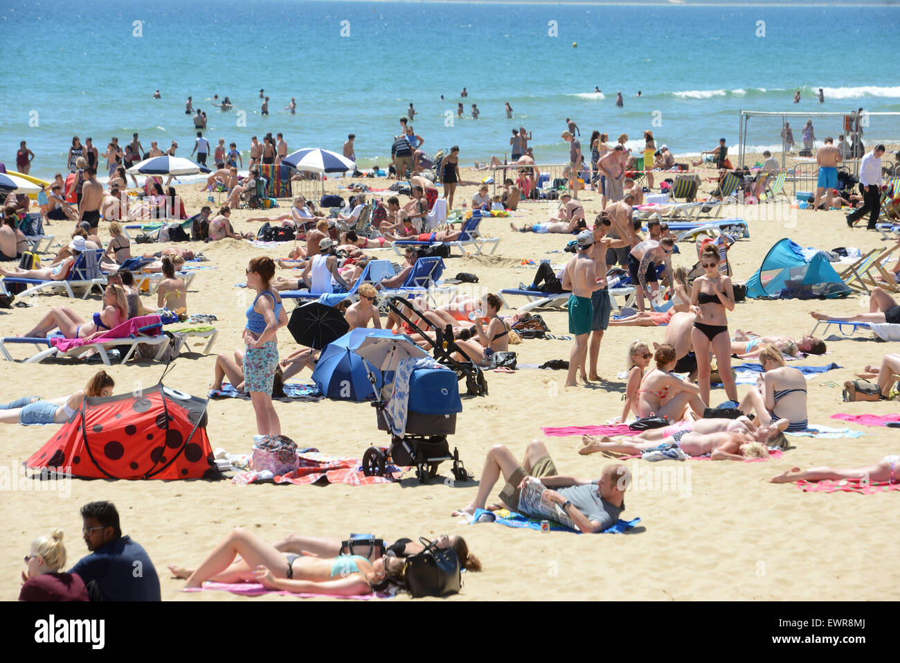 Bournemouth, UK. 30th June, 2015. Bournemouth beach today as UK ...