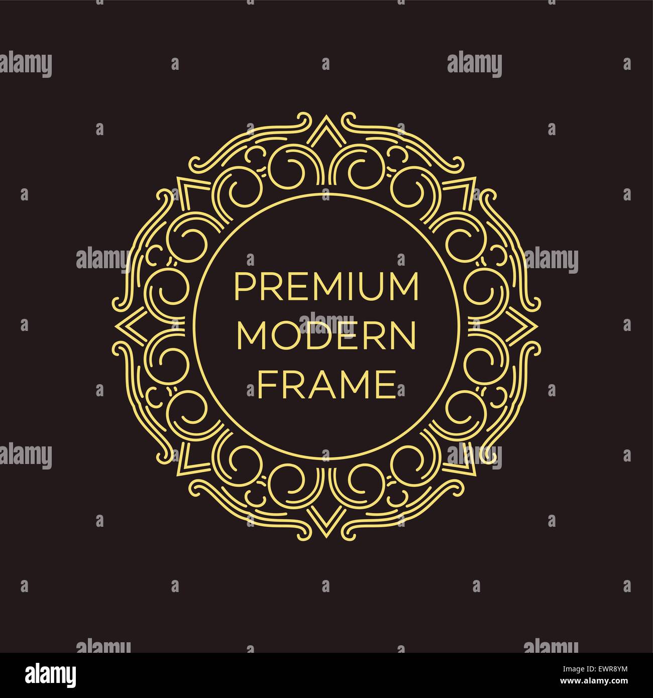 Vector geometric frame in mono line style. Monogram design element ...