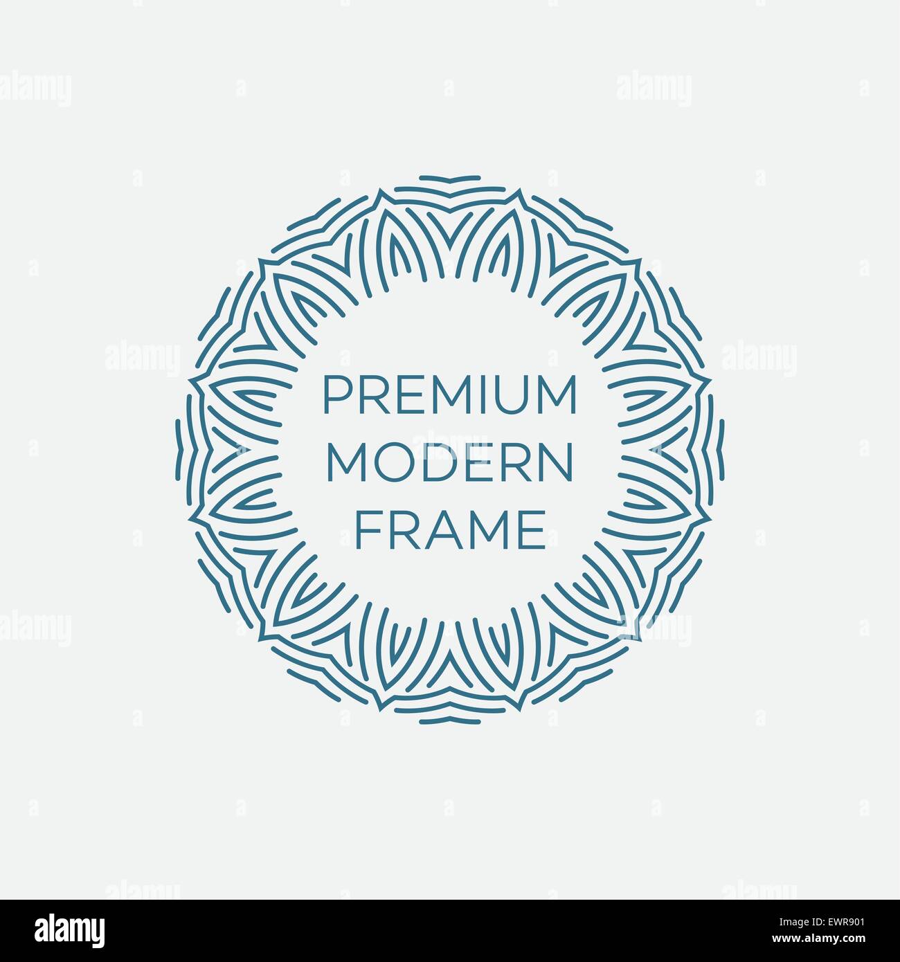 Vector geometric frame in mono line style. Monogram design element ...