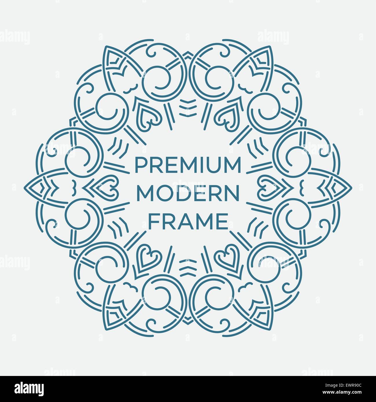 Vector geometric frame in mono line style. Monogram design element ...