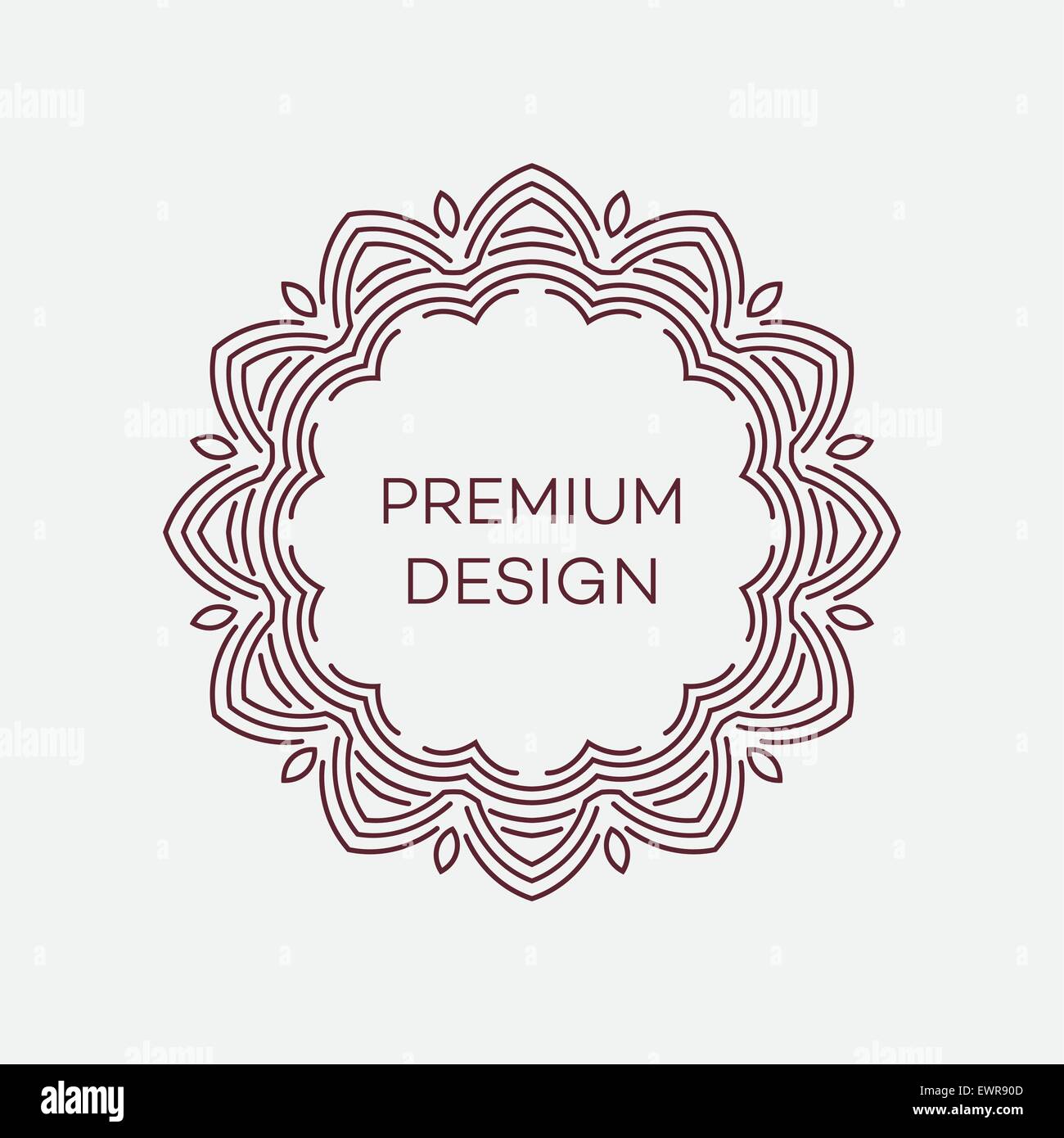 Vector geometric frame in mono line style. Monogram design element ...