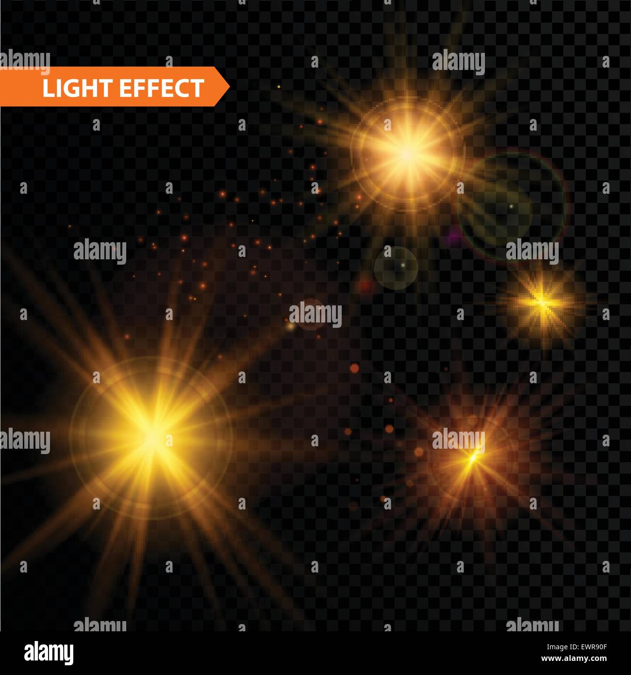 Set of glowing light effect stars bursts with sparkles on transparent ...