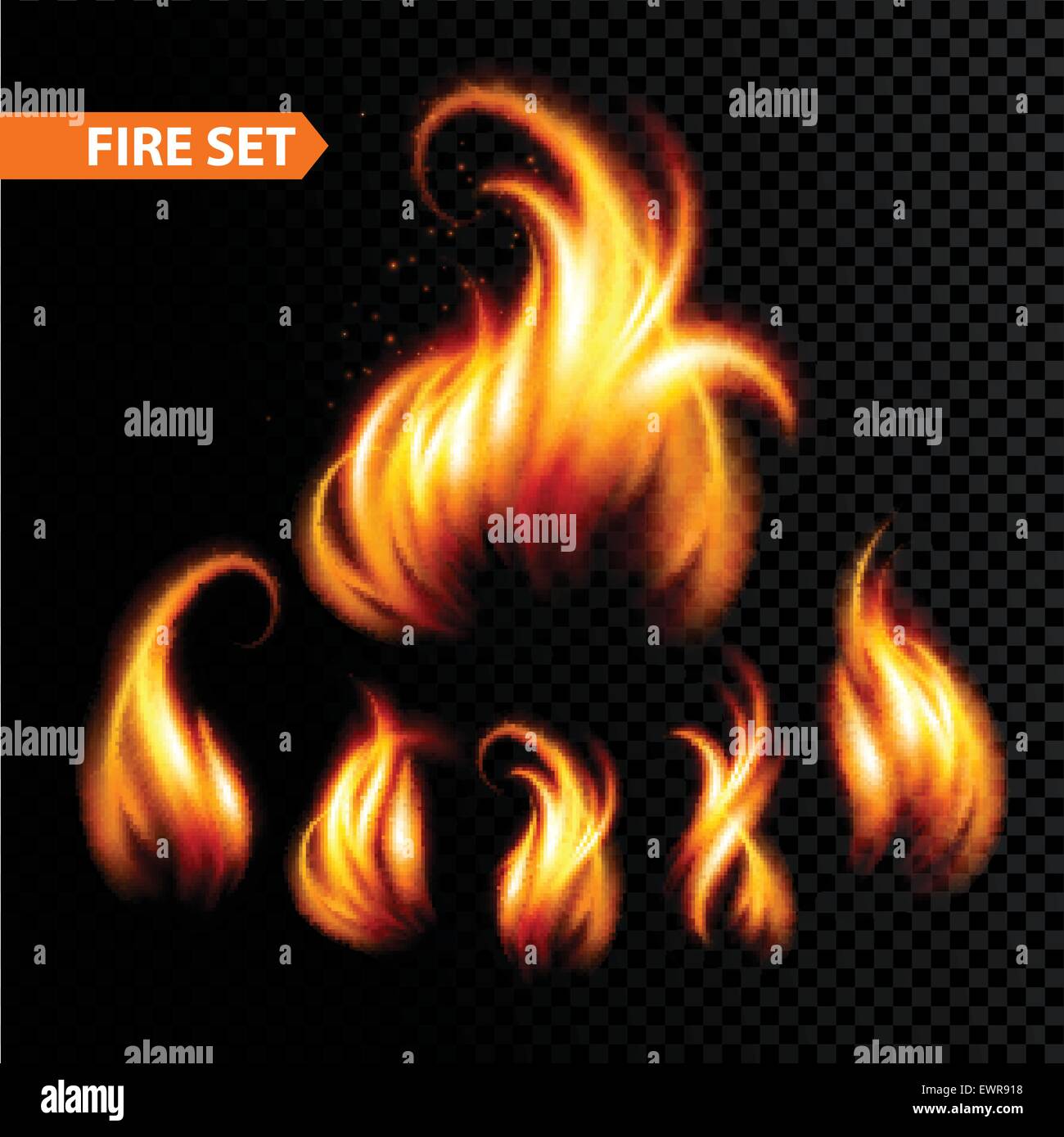Set of realistic fire. Vector illustration Stock Vector Image & Art - Alamy