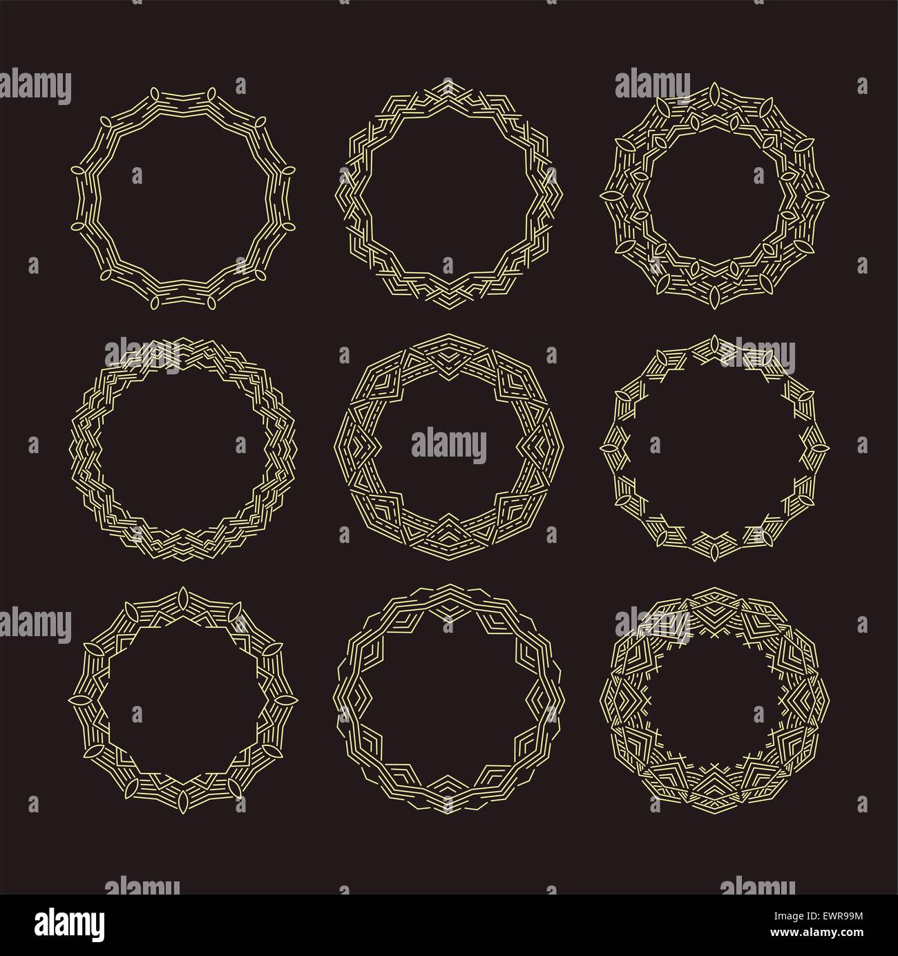 Vector geometric frame in mono line style. Monogram design element ...