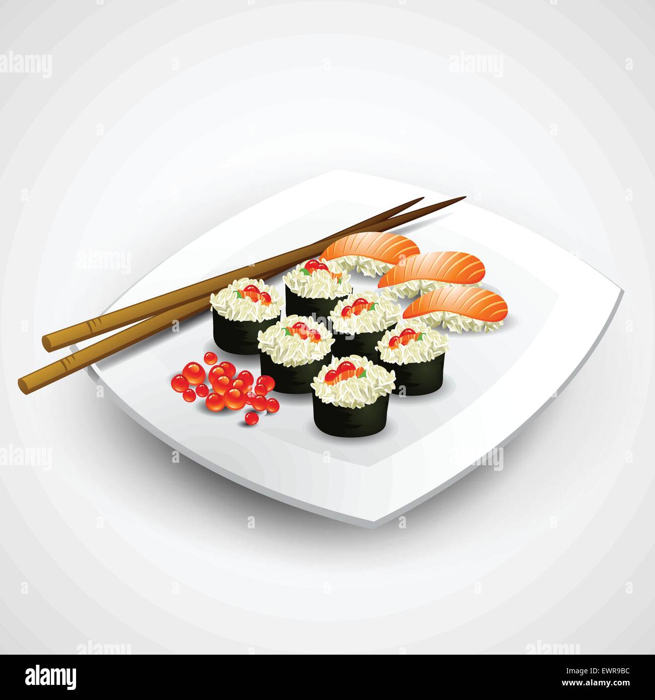 Sushi plate. Vector illustration Stock Vector Image & Art - Alamy