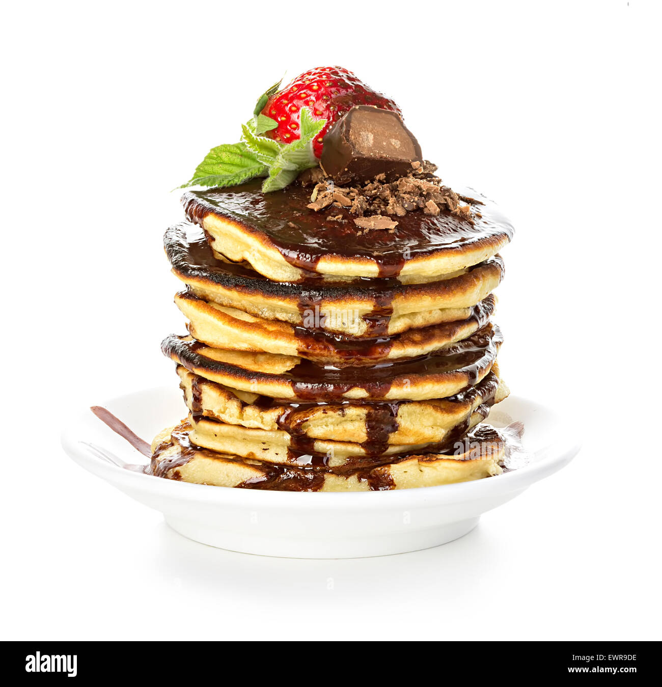 Pancake chocolate strawberry Cut Out Stock Images & Pictures - Alamy
