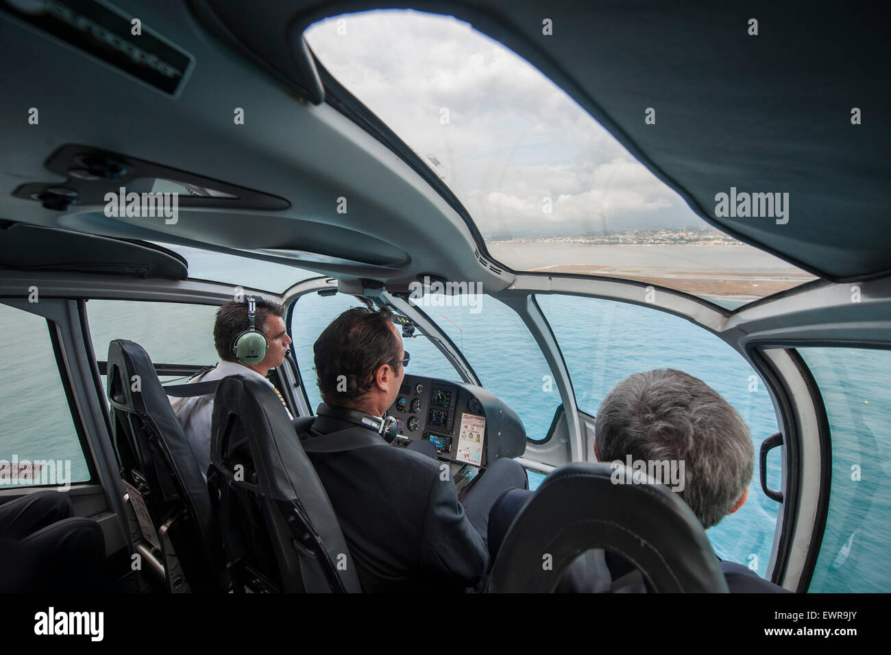Helicopters and helicopter flight at a heliport in Monaco Stock Photo ...