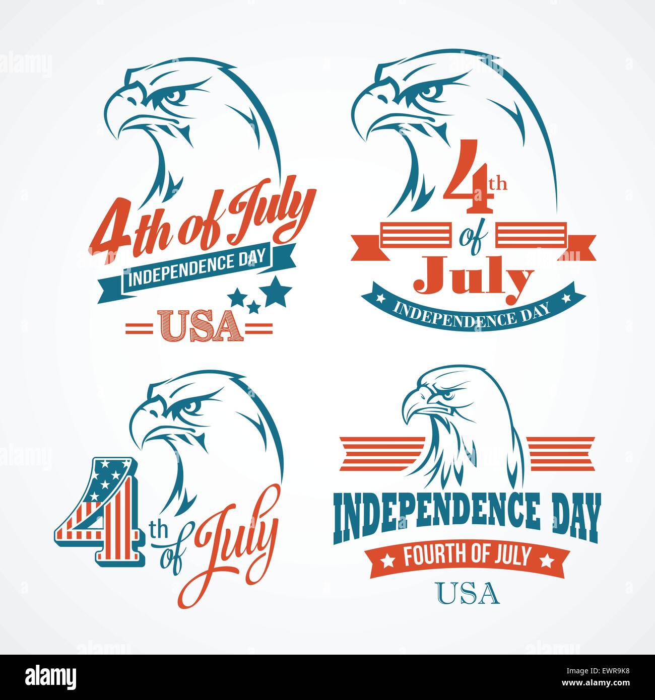 Independence Day typography and an eagle. Vector illustration Stock ...