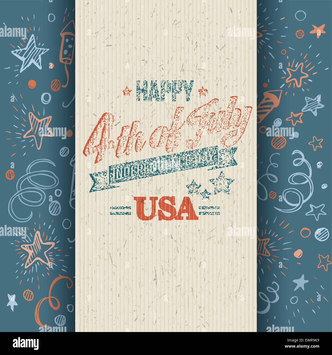 Retro typography card Independence Day. Vector illustration Stock ...