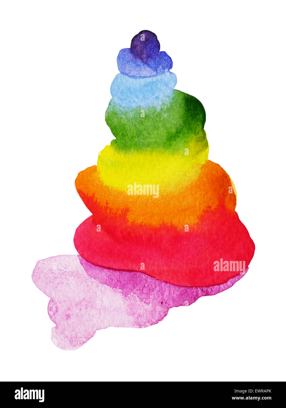chakra stone, abstract zen concept, watercolor painting illustration ...