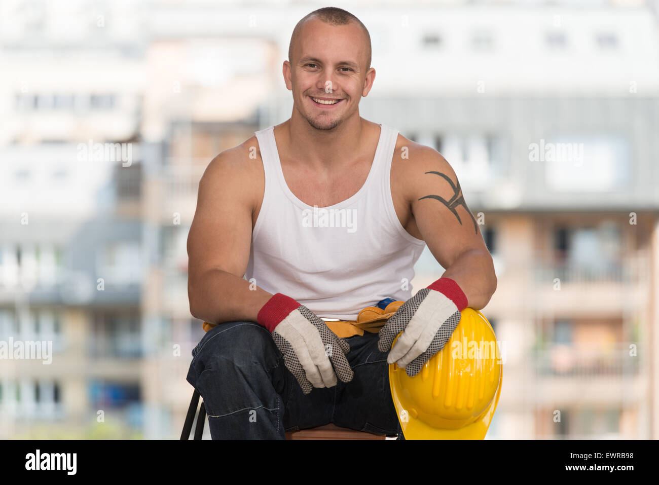 Portrait successful construction worker hi-res stock photography and ...