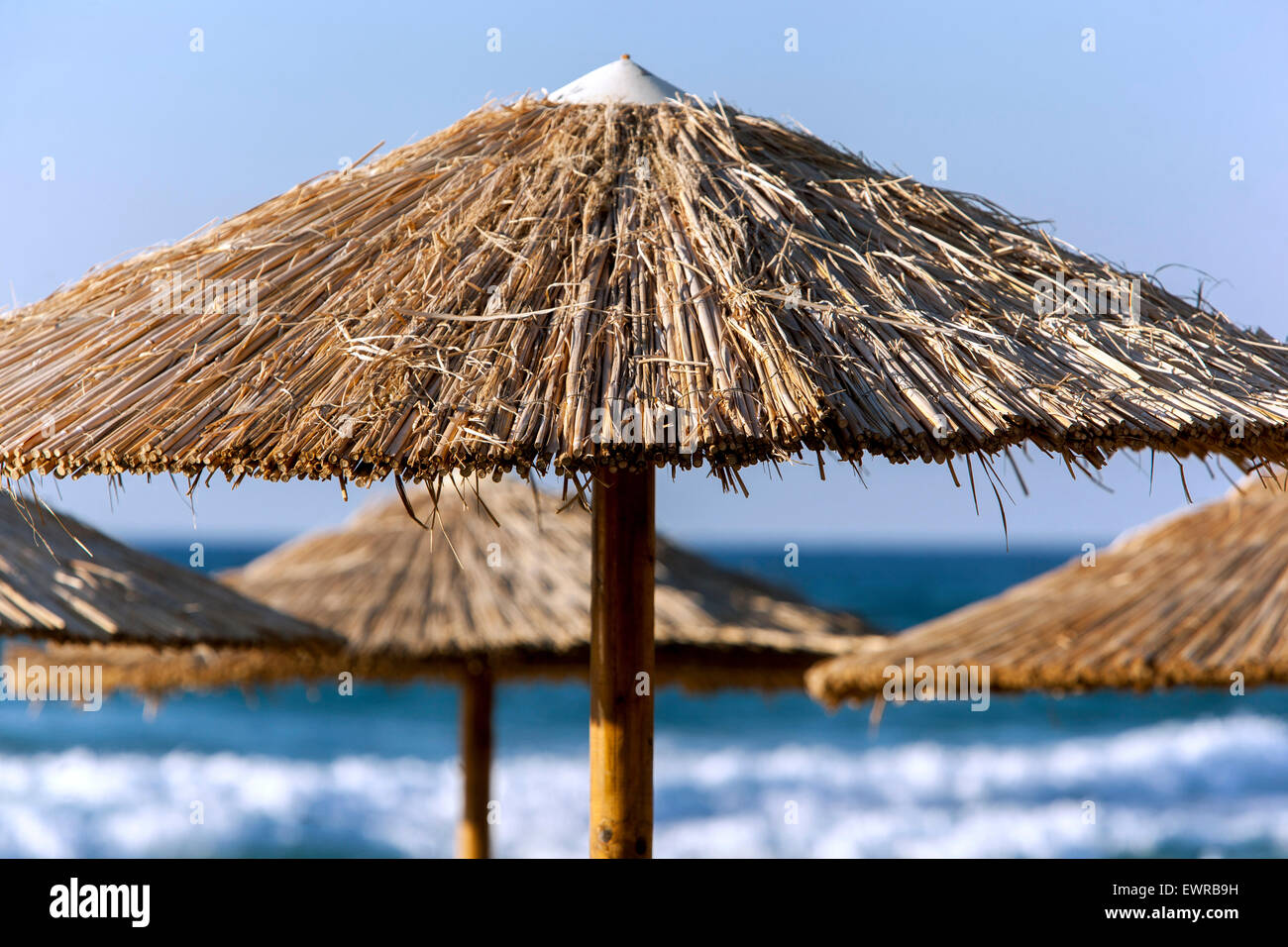 Straw parasol beach hi-res stock photography and images - Alamy
