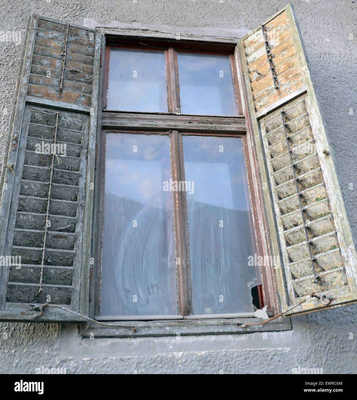 Wooden shuttered window hi-res stock photography and images - Alamy