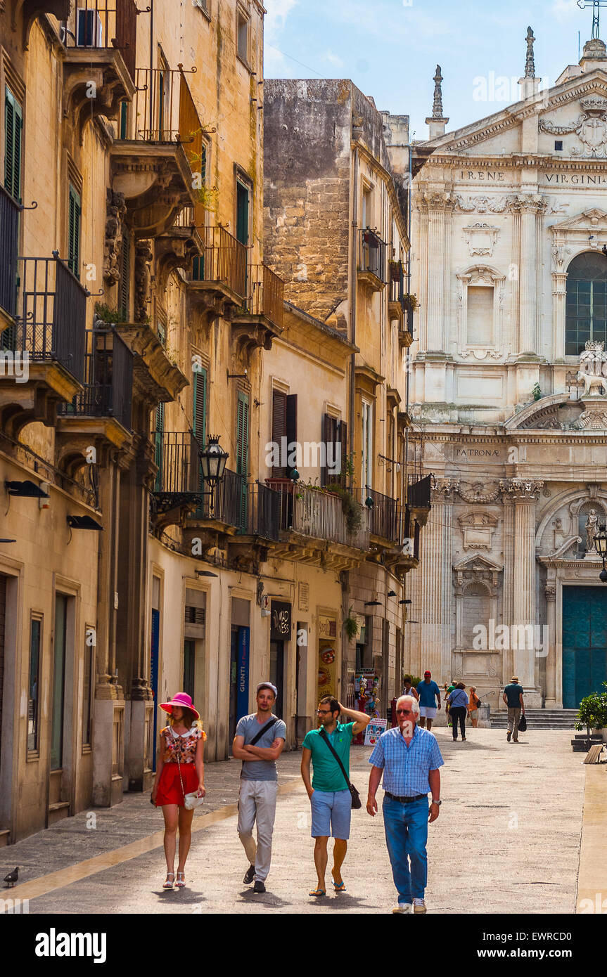 Italy Apulia Salento Lecce -View with S. Irene Stock Photo - Alamy
